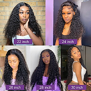 Alsother 22 Inch Deep Wave Lace Front Wigs Human Hair 13x4 HD Lace Frontal Human Hair Wig 180% Density Wet and Wavy Lace Front Wigs Glueless Wigs Human Hair Pre Plucked Deep Wave Wigs Human Hair