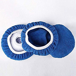 ZYTC Car Polishing Waxing Sleeve Polisher Pad Bonnet Microfiber Pad Soft Pack of 5 (Dark Blue, 9"-10")