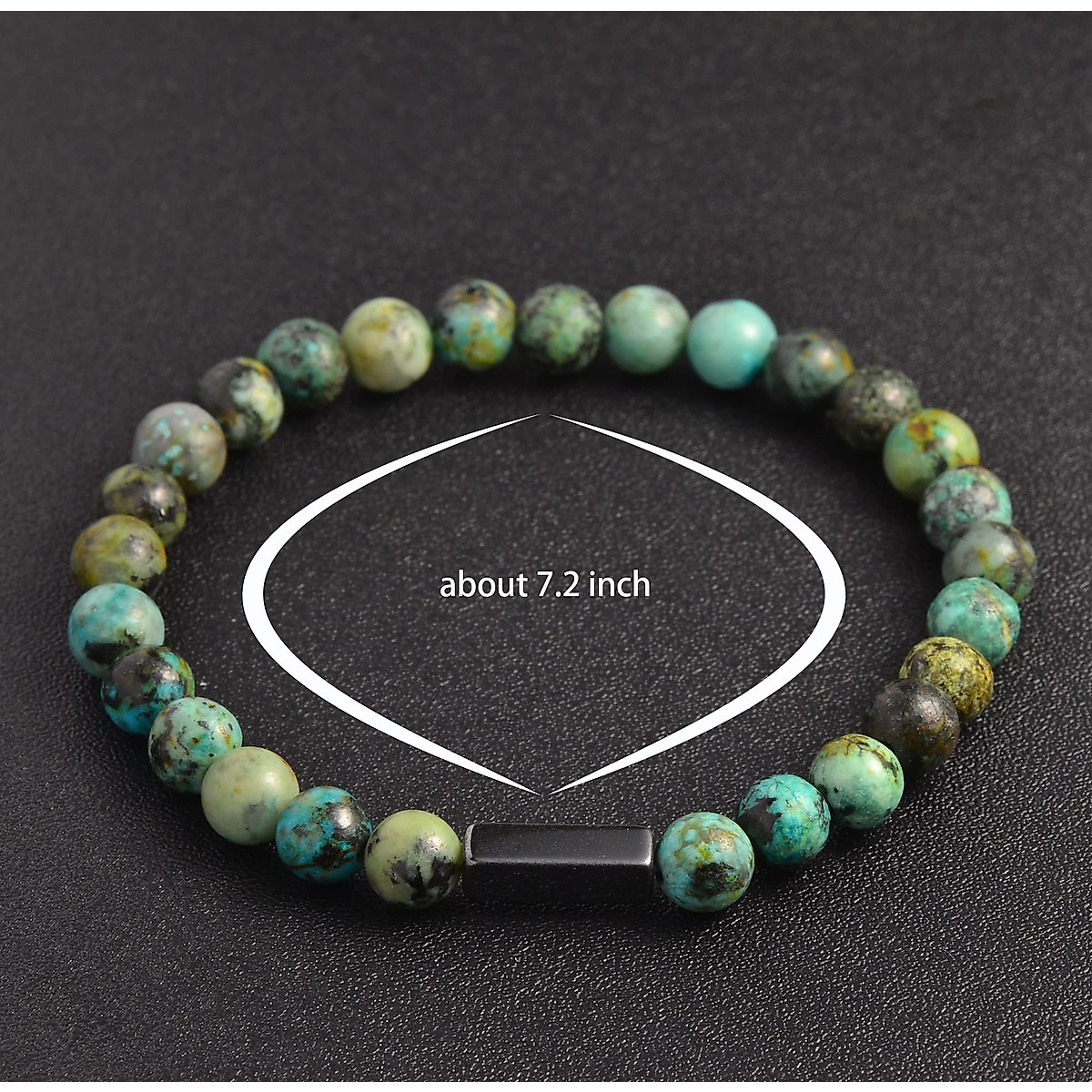 YJJelt Healing Crystal for Women Men 6mm Natural African Turquoise Stone Beads Stretch Bracelets Beaded Bracelets Bracelet for Women Men Jewelry Gifts
