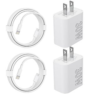 30W iPhone USB C Charger, 2 Pack USB C Wall Fast Charger Adapter with 2 Pack 6FT Type C to Lightning Cable for iPhone 14 13 12 11 Pro Max XR XS X,iPad