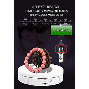 JAYEGT Motorized Rotating Display Stand, 5.74inch /22LB Load, 360 Degree Electronic Turntable Display Stand for Photography Products Shows, Jewelry, Watch, 3D Models, Cake, White