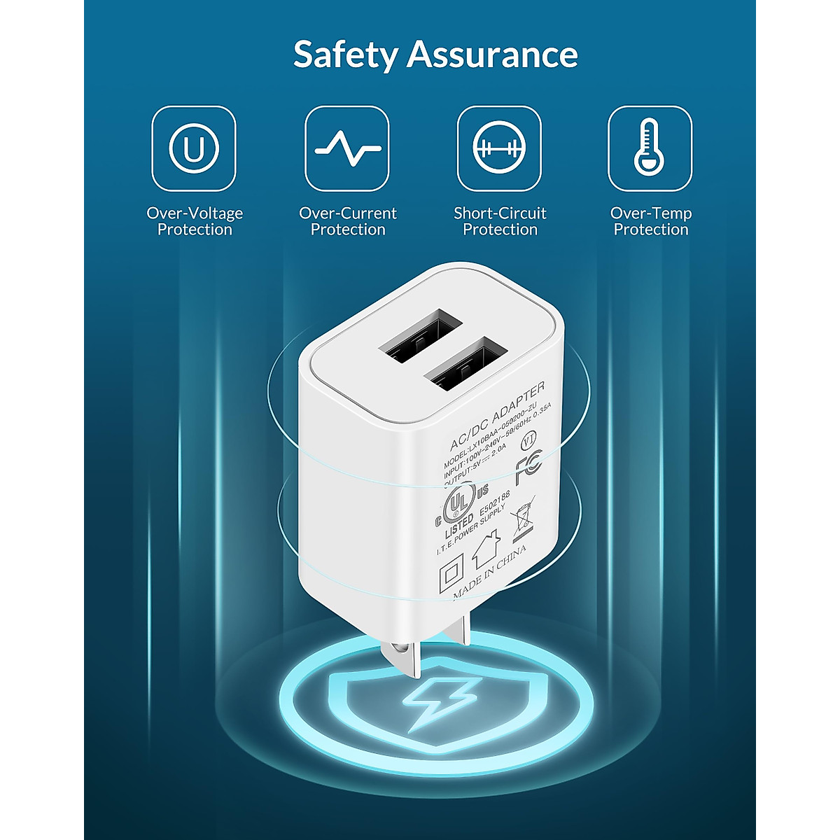 3Pack USB Charger Block, IRIRIKI 2.1A Dual Port USB Wall Charger Plug Power Adapter Fast Charging Block Cube Brick Box for iPhone 14 13 12 11 Pro Max XS XR X 8 7 6 6S SE, Samsung, LG, Android