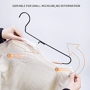 Nature Smile Premium Black Matt Metal Suit Clothes Hanger 10 Pack with a Smooth Beech Wood Pants Bar,Unique Coat Hanger Dress Hanger Shirt Hanger