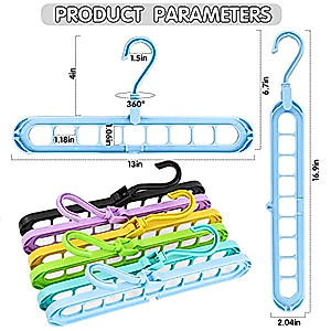 BESTBEL Closet Organizer and Storage, 6 Pack College Dorm Room Essentials, Bedroom Closet Storage Hangers, Magic Closer Organizer for Space Saving, Clothes Hangers with 9 Slots for Wardrobe