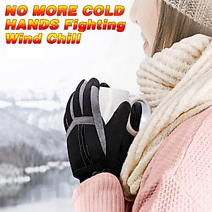 Rabbitroom USB Heated Gloves for Women Men Rechargeable Waterproof Cold Weather Arthrithis Gloves Touchscreen Thick Cotton Heated Gloves Design for Winter Gift Motorcycle Skiing Hunting WorkingCycling