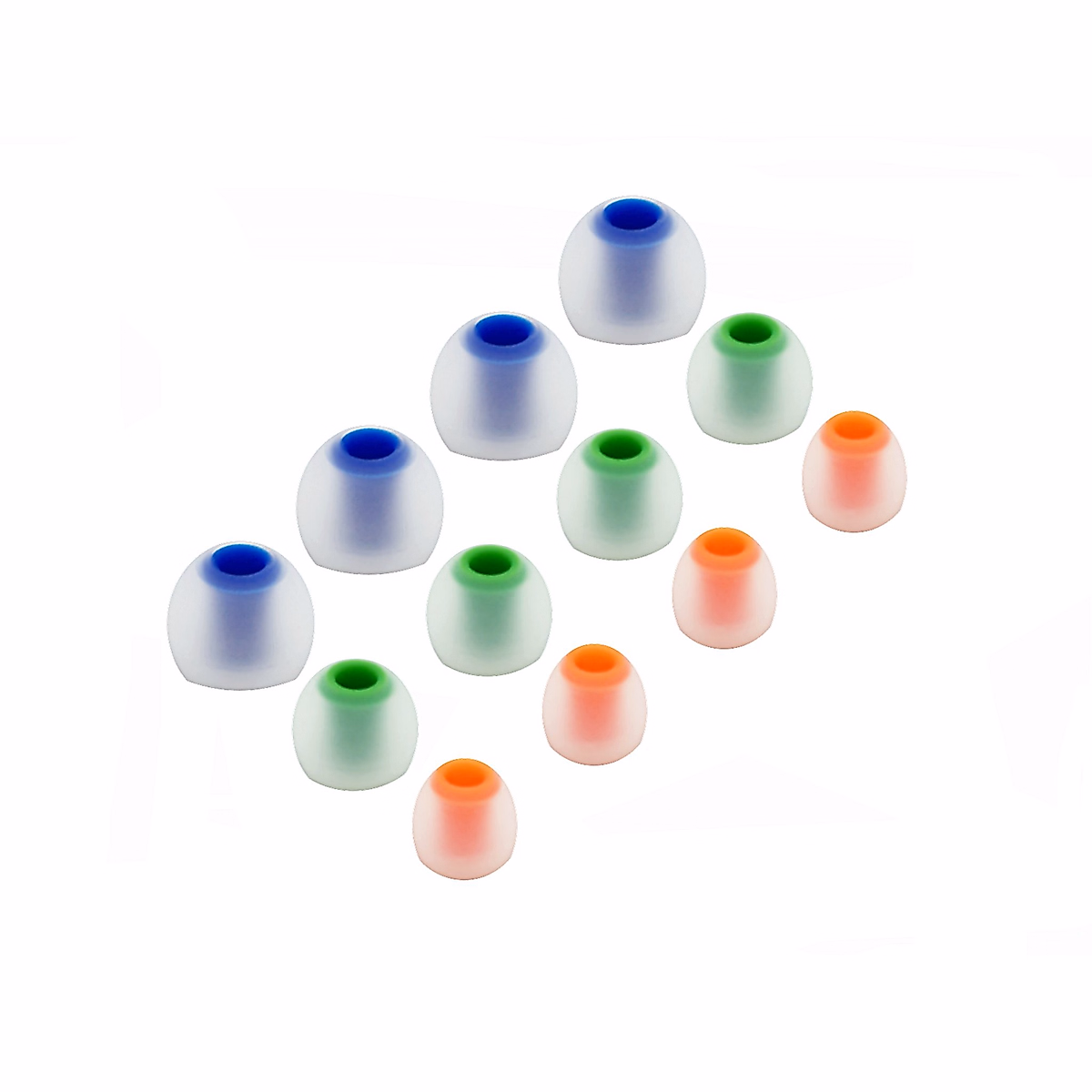 12pcs (NSY-TRSW) 4S / 4M / 4L Premium Silicone Replacement Adapters Eartips Earbuds Compatible with Fitbit Flyer Wireless Earphones/Headphones