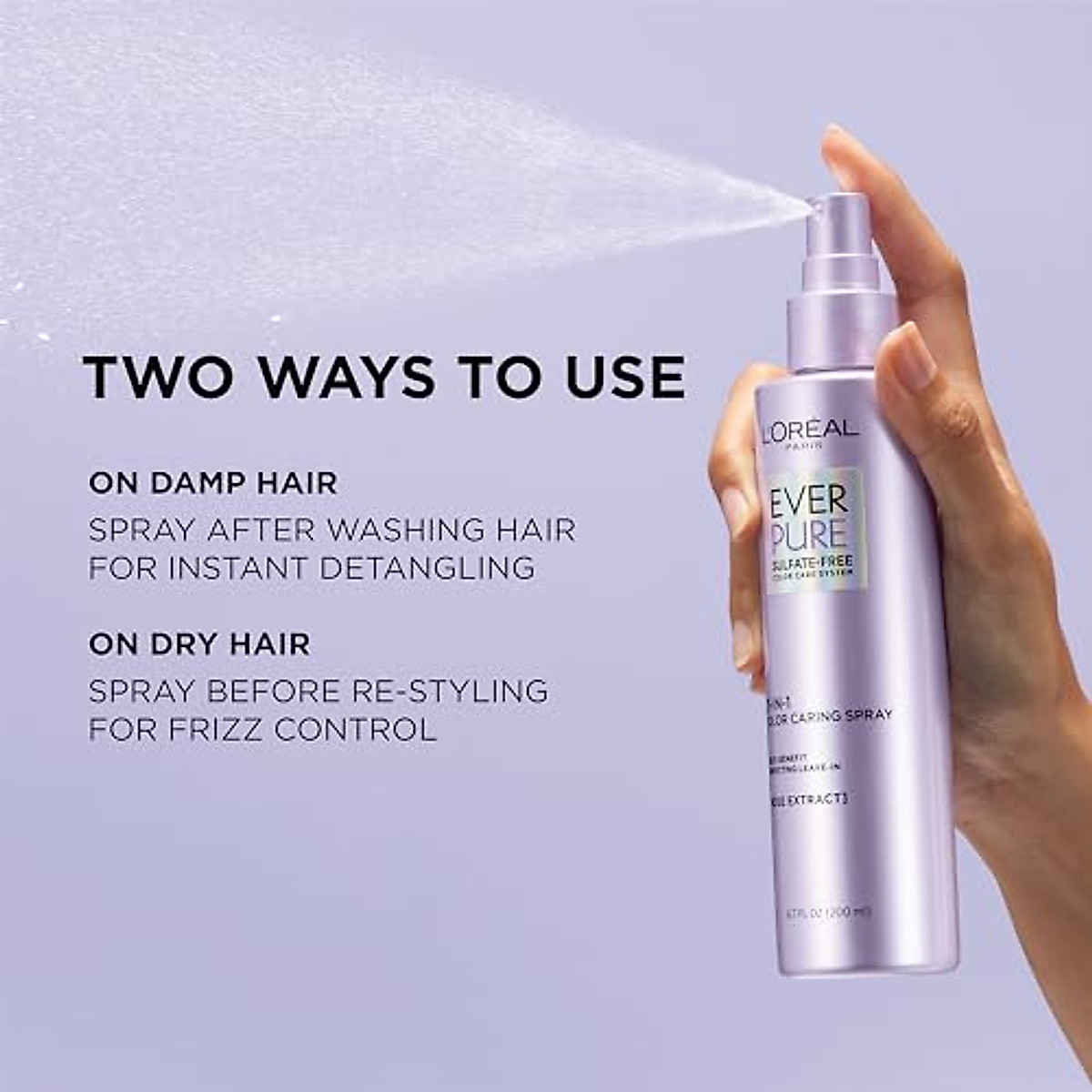 L’Oréal Paris Sulfate Free Moisture 21-in-1 Leave-In Conditioner for Dry Hair, EverPure, 6.8 fl oz (Packaging May Vary)