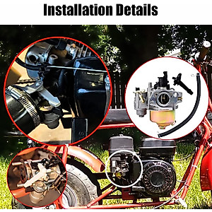 Carburetor Compatible with Coleman Powersports 196cc CT200U CT200U-EX Trail 200 Mini Bike Baja HT65 WR65 Carb with Gaskets Fuel Line Filter