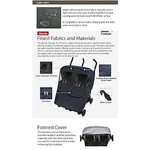 Manito Elegance Alpha Twin Stroller Weather Shield/Rain Cover (Navy)