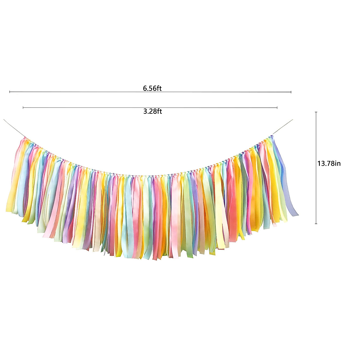 Kingsnow Highchair Banner Birthday Ribbon Garland 40 inches Chair Tutu Skirt for Ice Cream Party Decor,Baby Shower,Photo Booth Props,Classroom Decor and Girl Birthday