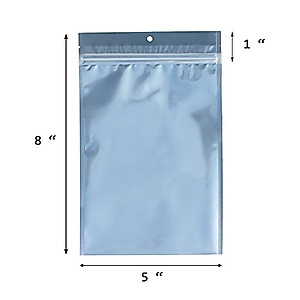 AwePackage Clear Silver Flat Pouch Bag for Home Made Jerky (100, 5x8"(1.5oz))