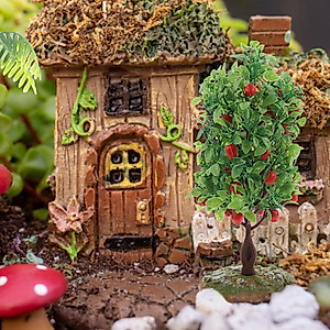 Beavorty 2pcs Model Trees with Bases Miniature Trees Model Garden Train Scenery Flower Trees Fake Architecture Trees Artificial Apple Trees for DIY Crafts Building Model Small Trees Model