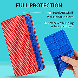 Switch Game Holder Case with 24 Cartridge Slots and 24 Micro SD Card Storage, Slim Portable Game Organizer Traveler Gift Accessories with Magnetic Closure, Protective Hard Shell and Soft Lining