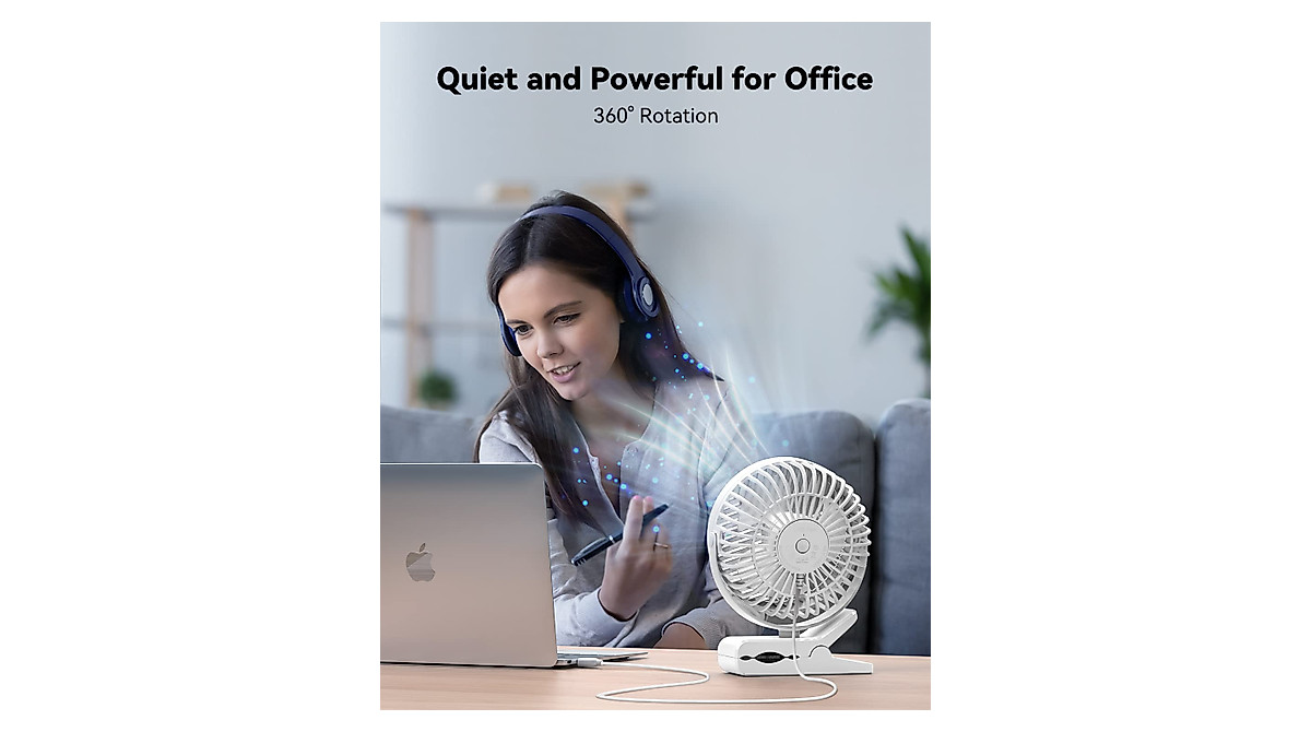 GEHEN 6-Inch Personal Clip-On Fan | Quiet, Powerful USB Fan for Office ...