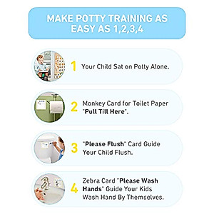 Potty Training Chart for Toddlers,Boys,Girls - Animal Design - Magnetic Sticker Chart, Waterproof Magnetic Potty Training Reward Chart, Certificate, 3 Instruction Steps, 35 Magnetic Stickers