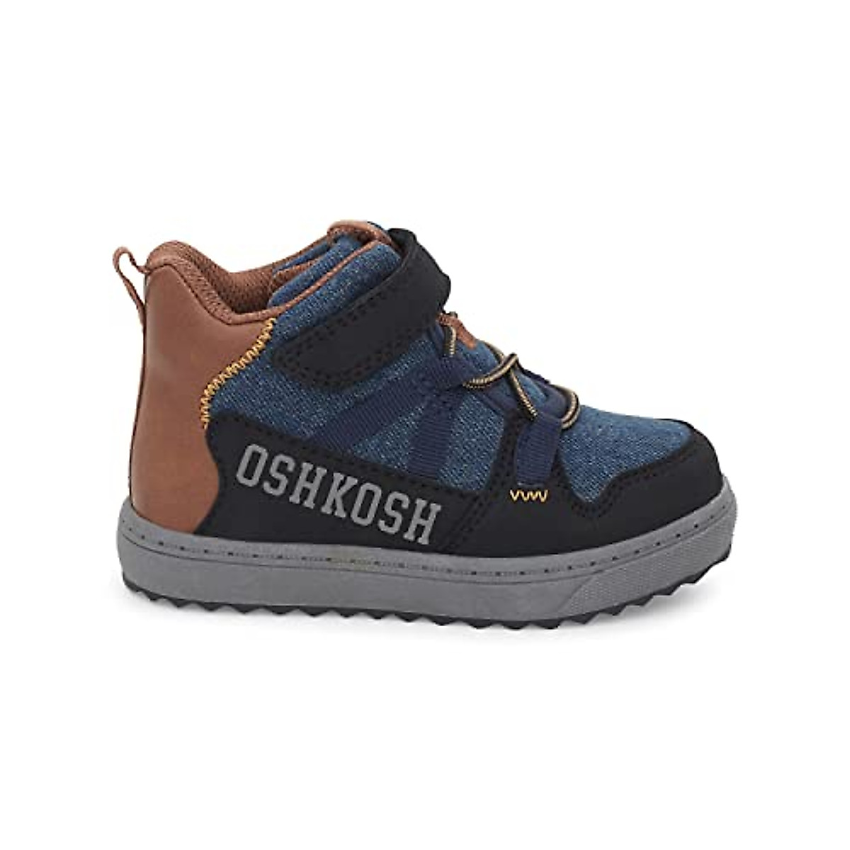 OshKosh B'Gosh Boy's Camino Fashion Boot, Navy/Tan, 12 Little Kid