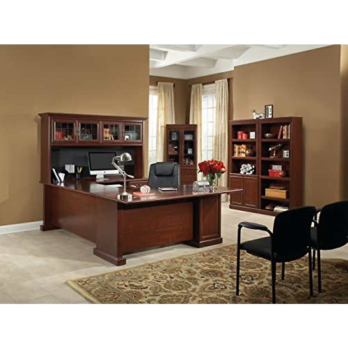 Sauder Heritage Hill 4 tier Library With Doors - Classic Cherry finish