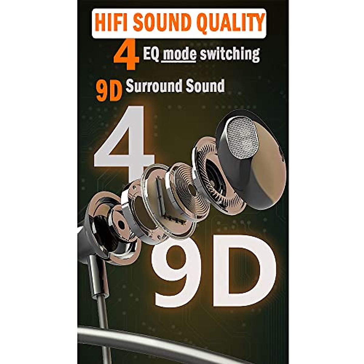 Bluetooth Headphones,Bluetooth 5.3 Wireless Earbuds IPX7, HiFi Stereo in-Ear Earbuds 15 Hours Playtime with Digital Display, Magnetic Earbuds, for Running Sport Work