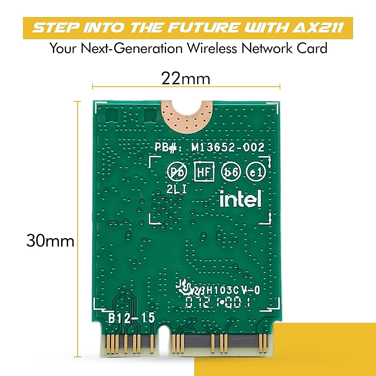 HighZer0 Electronics AX211 WiFi 6E Card | Tri-Band Wi-Fi | Up to 2.4 Gbps | CNVio2 M.2 WiFi Card for PC | Supports Bluetooth 5.3 | Requires Intel 11th+ Gen CPU Windows 10/11, Linux | AX211NGW (AX211)