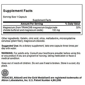 Albion Chelated Magnesium 133 mg 90 Caps