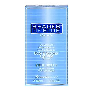 PB ParfumsBelcam Shades of Blue for Men our Version of Dolce & Gabanna Light Blue EDT,White,3.4 Fl Oz (Pack of 1)
