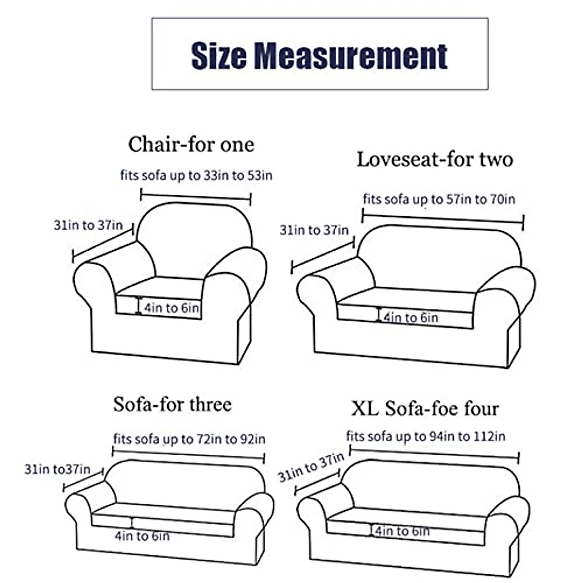 DuANgu 1 2 3 4 Seater Sofa Cover Stretch Sofa Slipcovers Stylish Machine Washable Furniture Protector for Living Room -Blue-4 Seater(235-300cm)