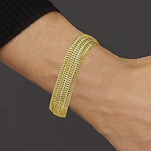 Ross-Simons 18kt Gold Over Sterling Mesh Bracelet. 8 inches