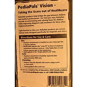 Pedia Pals Elephant Pediatric Otoscope Tips with Attachment – Pack-2 Playful & Useful Exam Tool for Adults & Children, Easy Twist-On Design, Easy to Attach to Most Otoscopes, Non-Toxic, Safe & Durable