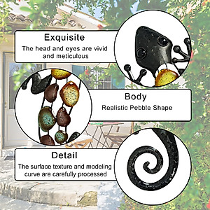 LIFFY Metal Gecko Wall Art Decor, 18 Inches Large Hang Sculpture for Outdoor Patio Decor, Camper Decorations for Inside, Garden Art Lizard for Bedroom, Living Room, Fence, Yard