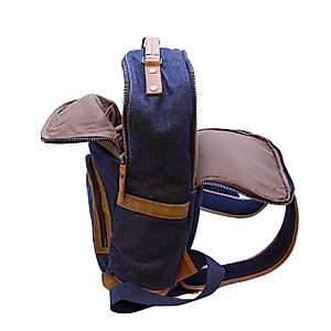 STS Ranchwear Traveling Outdoor Casual Everyday Blue Bayou Collection Denim Backpack with Adjustable Leather Shoulder Straps, One Size