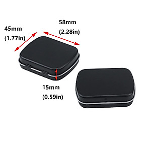 Antrader Metal Rectangular Empty Hinged Tins,10-Pack Home Storage Containers Organizer Mini Box with Hinged Lid,2.28 x 1.77 x 0.59 inch,Black