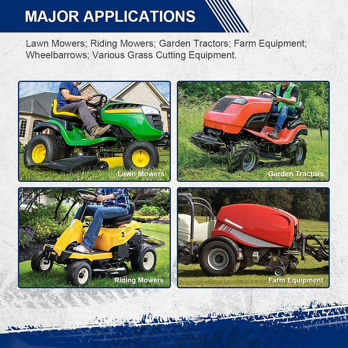 MaxAuto 16x7.50-8 16x7.5x8 Turf Saver Lawn Mower Tire 4PLY, Set of 2