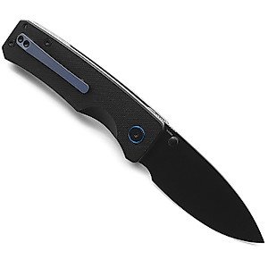 Miguron Knives M Pelora Pocket Folding Knife,3.18" Black PVD14C28N Blade Black G10 Handle With Titanium Pocket Clip,Camping Hiking Knife MGR-804BK