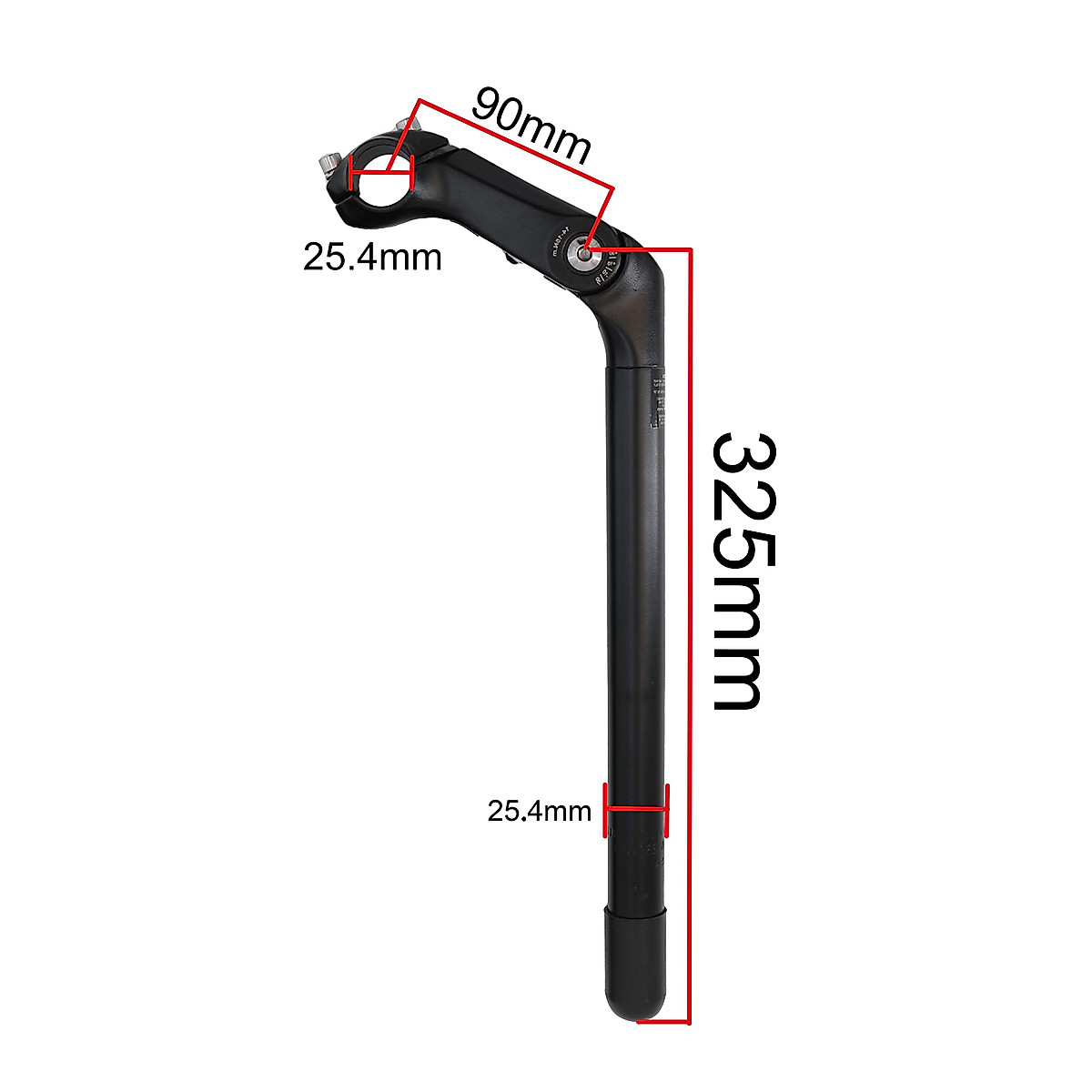 WEERAS Adjustable Quill Stem,Alloy 90mm Bike Handlebar Stem 340 Tube Extension for MTB, Road Bike 25.4mm*25.4mm