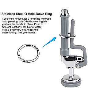 TCEUMIK Pre Rinse Spray Valve Commercial Sink Faucet Sprayer Head Dish Sprayer Nozzle with Handle Grip Assembly Replacement Kit of Restaurant Industrial Faucets 1.42 GPM High-Pressure Chrome Finished