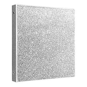 EYROZILL 1" Binder 3 Rings, Glitter Binder Holds 300 Sheets, Waterproof, 2 Pockets, Silver