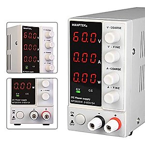 DC Power Supply Variable, NPS605W DC Power Supply Adjustable Digital 300W 0-60V 0-5A Adjustable Switching Regulated Power Supply with 3 Digits Display and Leads Power Cord