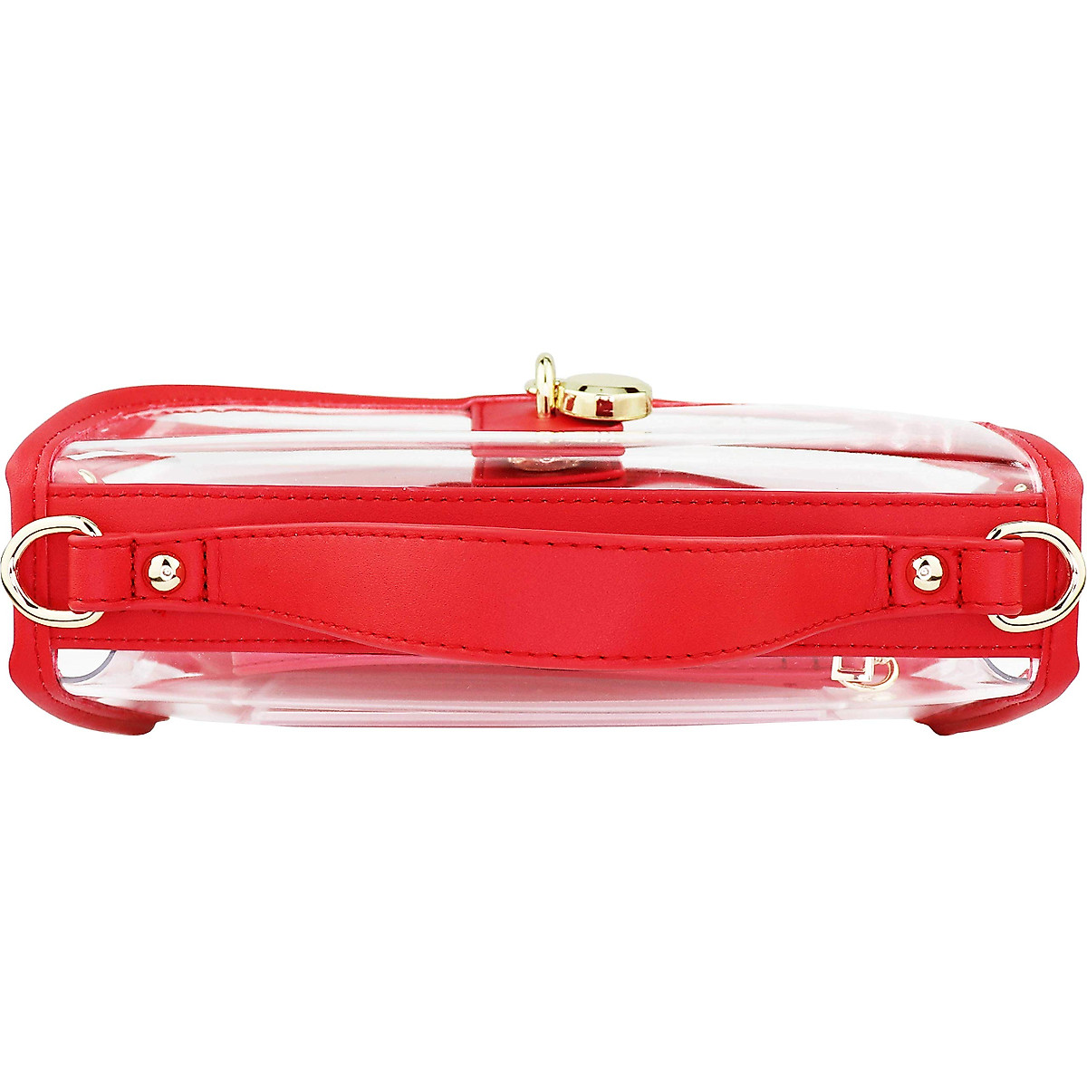 B BRENTANO Clear Top Handle Satchel Crossbody Bag with Removable Wristlet Pouch (Policy-Compliant Stadium Bag) (Black)