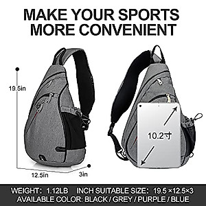 INOXTO Sling Bag, Multipurpose Crossbody Shoulder Bag for Men and Women (Dark grey)