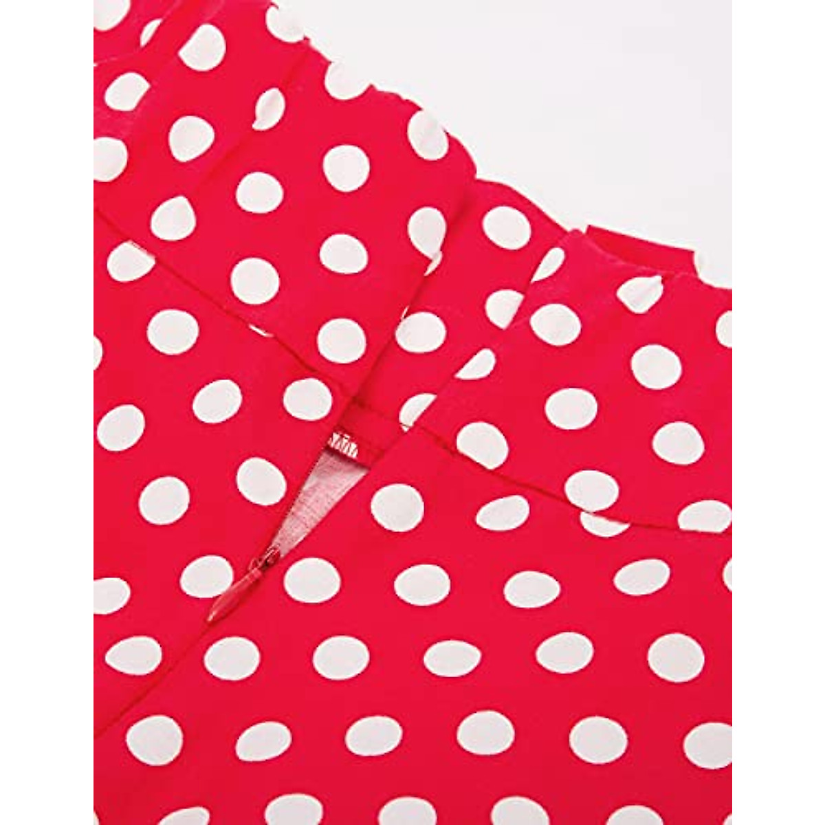 Women's 1950s Retro High Waisted A-Line Midi Skirt Red Polka Dot Weekend Skirt XL