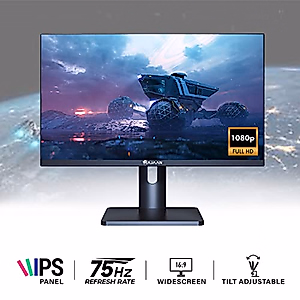 HAJAAN 27” Inch FHD 1080p IPS Computer Monitor, 75 Refresh Rate, Best for Office & Home, Ergonomic Tilt HDMI, VGA Ports | Monitor for PC, Wall Mountable (S2723i)- Black