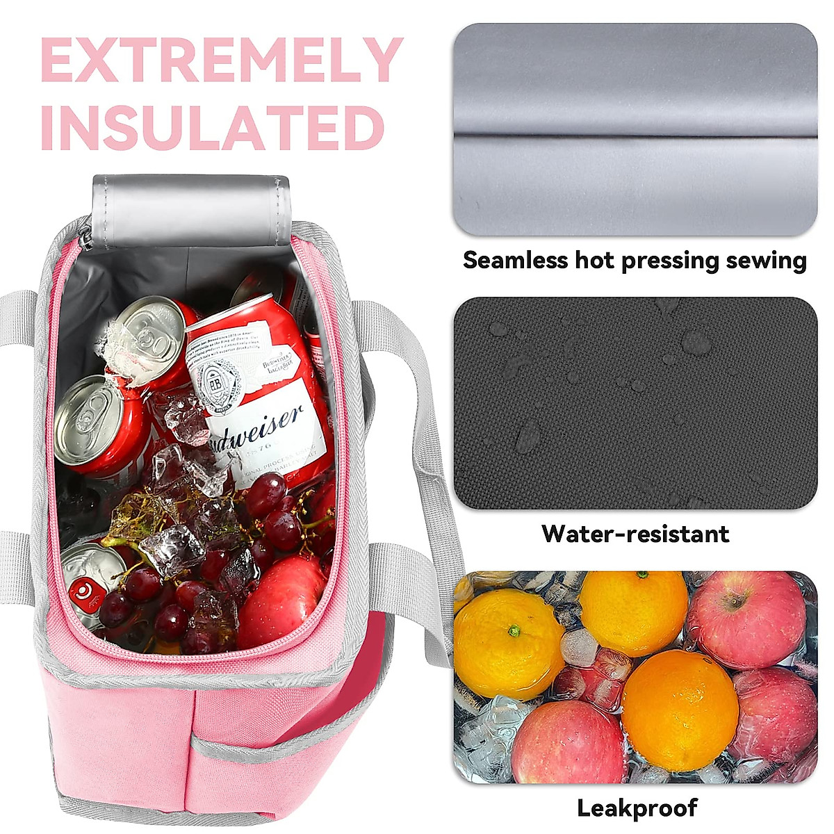 FITHOME Small Lunch Bag for Women & Men, Reusable Insulated Lunch Cooler Tote Bags, Leakproof Thermal Lunch Bag, Adult Durable Lunch Bag for Work