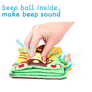 HanShe Baby Soft Book Cloth Book Set 4 PCS Crinkle Book High Contrast Baby Book 0-6 Months Educational Learning Toy for Infant Fabric Baby Activity Crinkle Book for Infants Toddler for Boy Girl Gifts