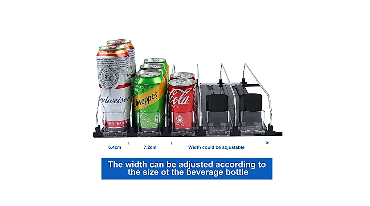 BUDO Soda Can Organizer for Fridge, Self-Pushing Drink Holder for ...