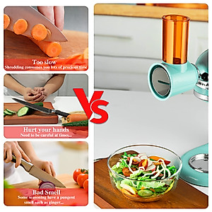 Slicer Shredder Attachment for Kitchen Aid Stand Mixer, Food Slicer for Kitchen Aid Mixer, Vegetable Slicer Attachment for Kitchenaid, Salad Maker with 3 Blades(Light Green)