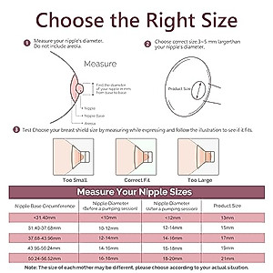 Flange Inserts 13/15/17/19/21mm 10PCS for Momcozy S9/S9pro/S10/S12/S12pro/Medela/Tsrete/Spectra/Bellababy etc 24mm Wearable Breast Pump, Reduce 24mm Tunnel Down to Correct Size - 10PCS