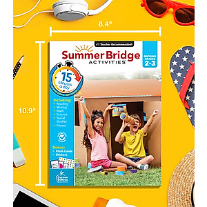 Summer Bridge Activities 2nd to 3rd Grade Workbook, Math, Reading Comprehension, Writing, Science, Social Studies, Fitness Summer Learning Activities, 3rd Grade Workbooks All Subjects With Flash Cards