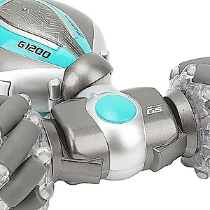 Alomejor Remote Control Car Toy, 2.4Ghz RC Stunt Car 360 Degrees Rotation ABS Electronic Component for Home (Green)