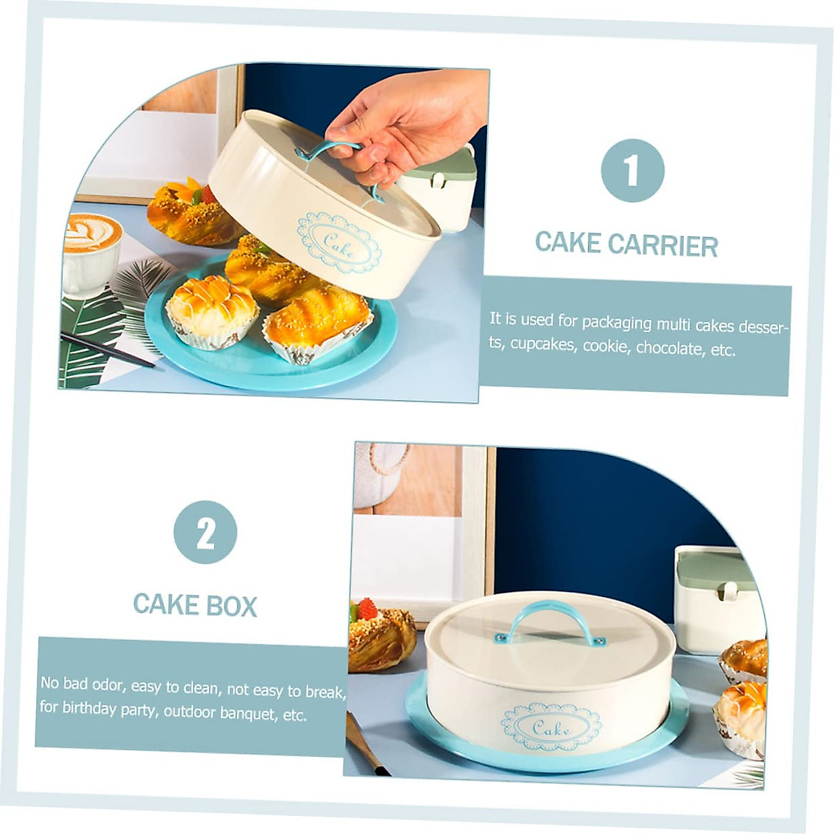 FONDOTIN 1 Set Cake Box Cake Storage Container Cupcakes Holder Cake Carrier with Handle Dessert Display Cover Round Cake Stand Cake Storage Case Bell Shaped Food Galvanized Iron Bride