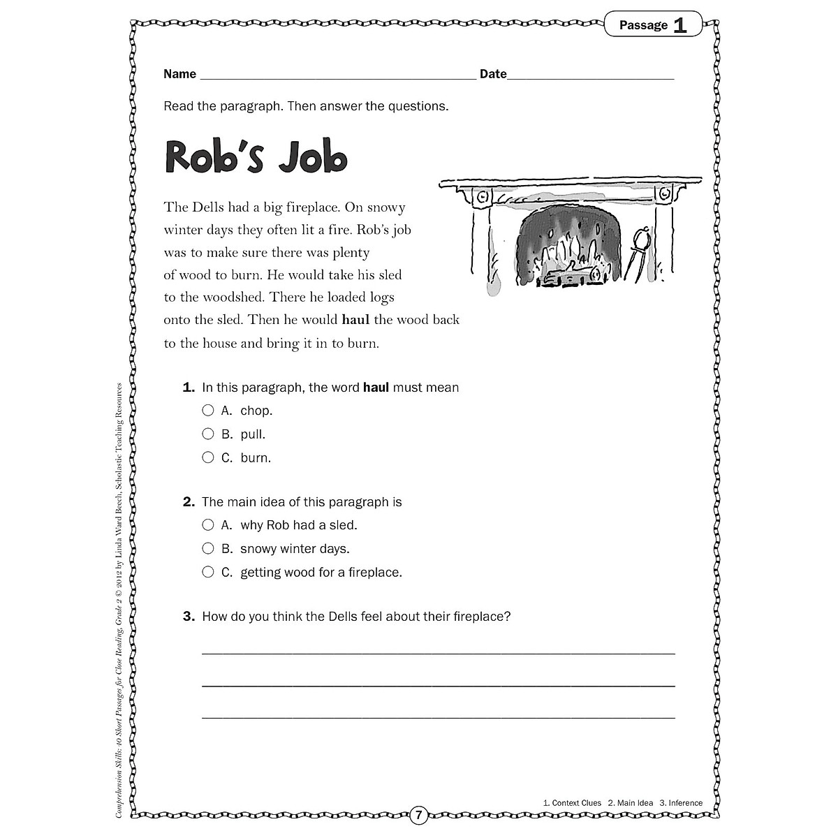 Scholastic Teaching Resources SC-546053 Comprehension Skills Gr 2 40 Short Passages For Close Reading